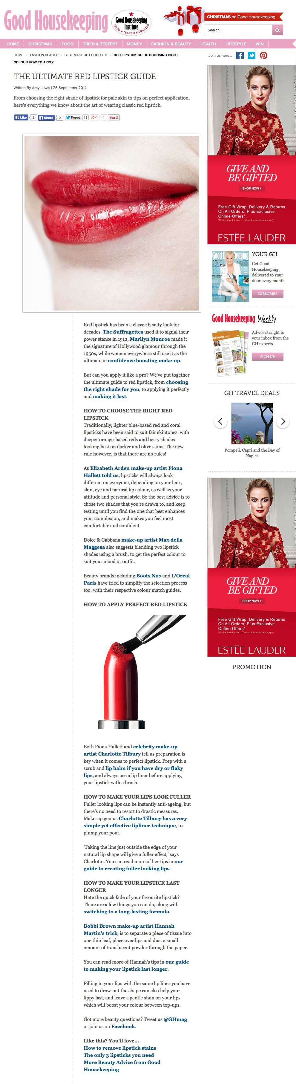 The ultimate GH guide to red lipstick – Amy Lewis